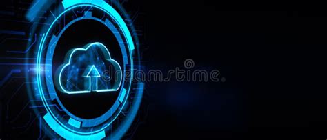 Cloud Computing And Modern Business Technology Concept With Digital Cloud With Arrow Symbol In