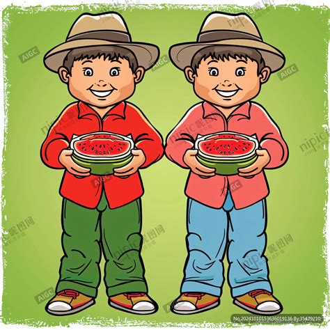 Ai创作图西瓜种子包装卡通图案 西瓜栽培卡通形象 卡通西瓜头小孩 吃西瓜卡通男孩 服装图案素材西瓜 中年农夫抱西瓜头像 卡通吃西瓜 卡通西瓜仔 西瓜素材印花图 打瓜高清图片 吃西瓜手绘插画