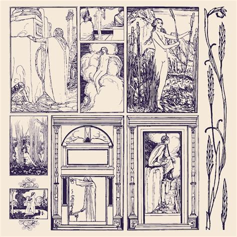 Premium Vector Classical Ornamental Mythology Illustration Graphic Vector Elements 6