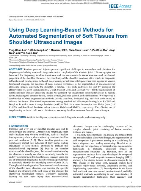 Pdf Using Deep Learning Based Methods For Automated Segmentation Of Soft Tissues From Shoulder