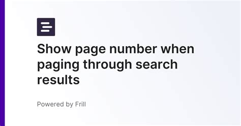 Show Page Number When Paging Through Search Results