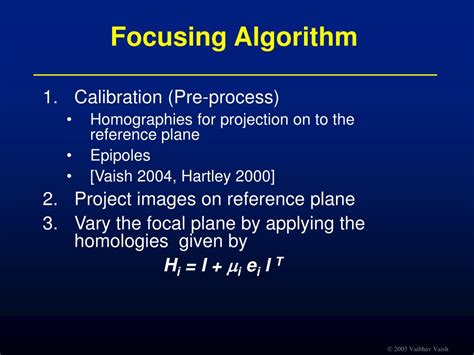 PPT Synthetic Aperture Focusing Using Dense Camera Arrays PowerPoint Presentation ID