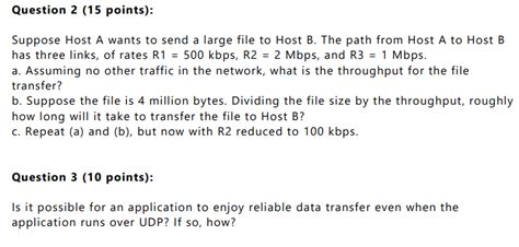 solved suppose host a wants to send a large file to host b