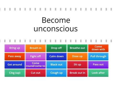 Health Phrasal Verbs Conveyor Belt Find The Match