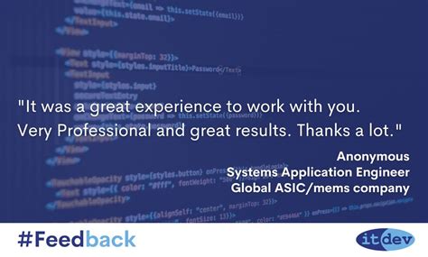 Itdev On Linkedin Itdev Asic Feedback Testimonials