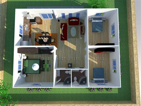 บ้านสำเร็จรูป ขนาด 3 ห้องนอน 2 ห้องน้ำ แบบ A ~ บ้านน๊อคดาวน์ บ้านสำเร็จรูป