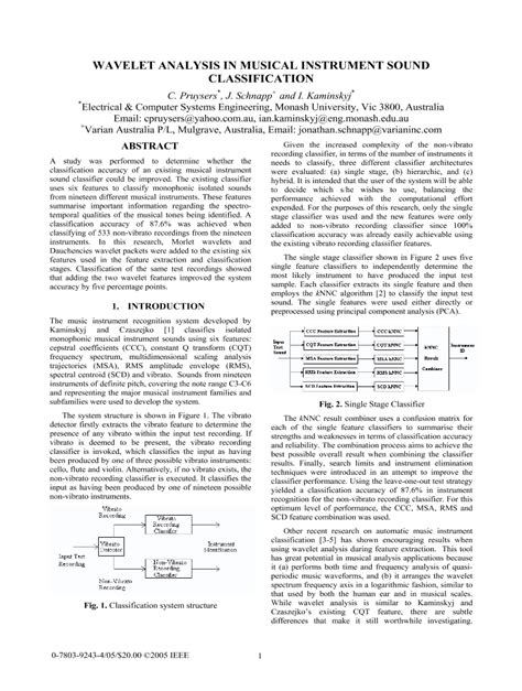 Wavelet Analysis In Musical Instrument Sound Classification Ieee Conference Publication Ieee