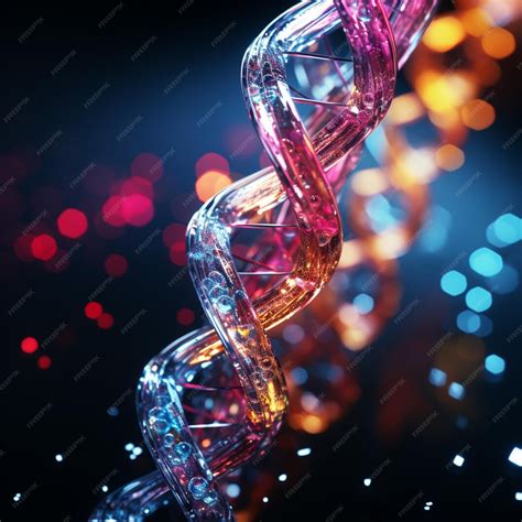 Premium Photo A Close Up Of A Double Stranded Dna Model Against A Dark Background Generative Ai