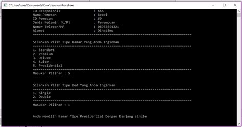 Tutorial C Membuat Program Reservasi Hotel Full ~ Tutorial Belajar