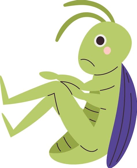 Premium Vector Sad Grasshopper Insect