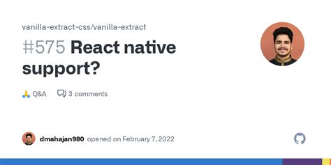 React Native Support · Vanilla Extract Css Vanilla Extract · Discussion 575 · Github