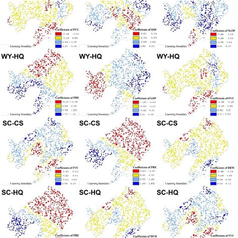 spatial distribution of coefficients of the multiscale geographically