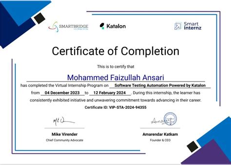 Mohammed Faizullah Ansari On Linkedin Smartskilled4future Katalon Softwaretestautomation