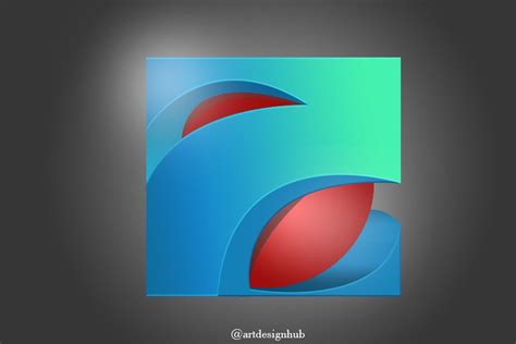 Abstract Blue And Red Logo On Dark Background