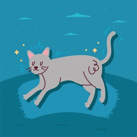 귀여운 작은 회색 고양이 무료 벡터