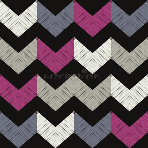 Seamless Zigzag Pattern Abstract Background For Textile Design Manual Hatching Ethnic Boho