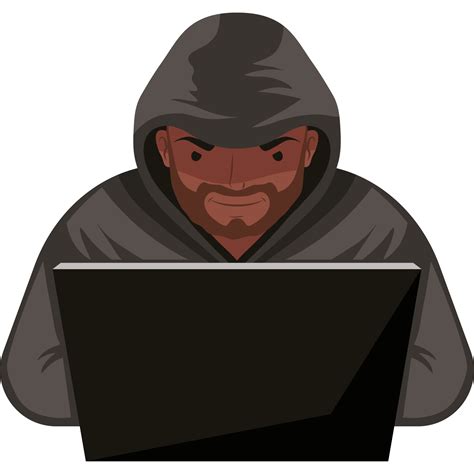 Hacker Using Laptop Character 24098748 PNG