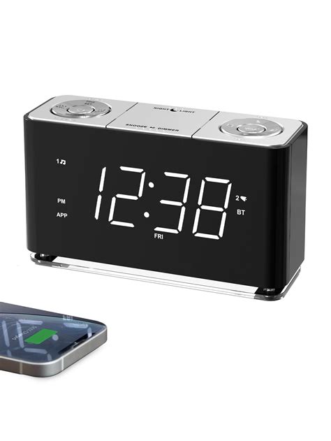 Itoma Alarm Clock With Bluetooth Fm Radio Dual Alarm Usb Charger Wake Light For Bedroom