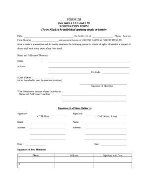 Fillable Online Nomination Form Orient Fax Email Print PdfFiller