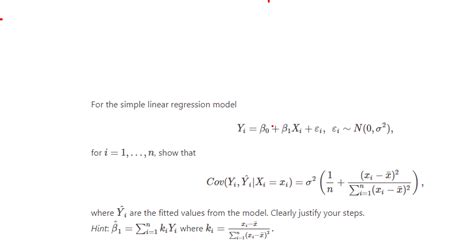 solved for the simple linear regression model