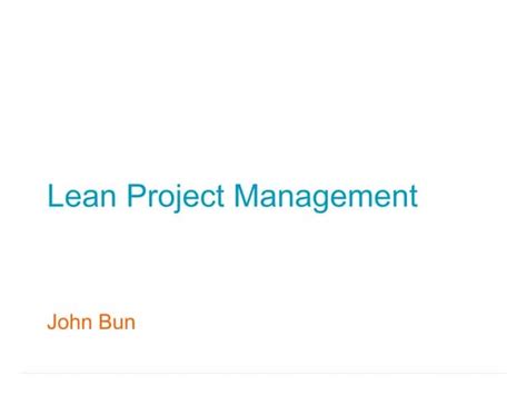 lean project management principles