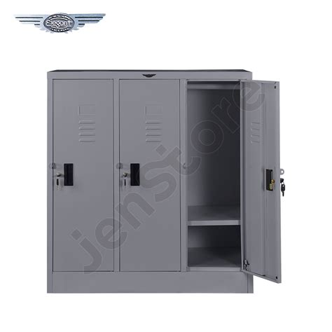 ตู้ล็อคเกอร์ 3 ช่อง สีเทา W914xd457xh977 มม Elegant Lk03sm