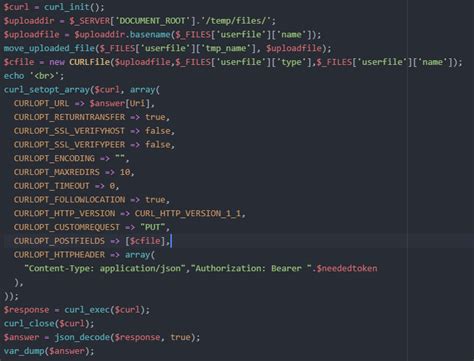 Doing An Api Request To Add A File To Bucket With Curl Orchestrator
