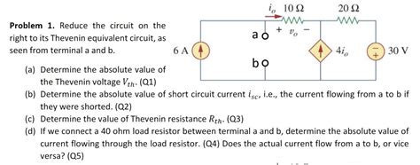 Solved Problem Reduce The Circuit On The Right To Its Chegg Com