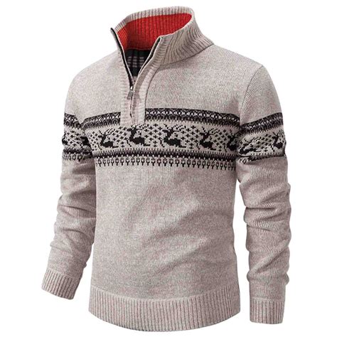 Jiknttr Mens Christmas Sweater Winter Fashion Sweater Jacket Long