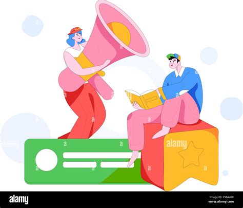 Notification Announcement Vector Creative Flat Hand Drawn Illustration