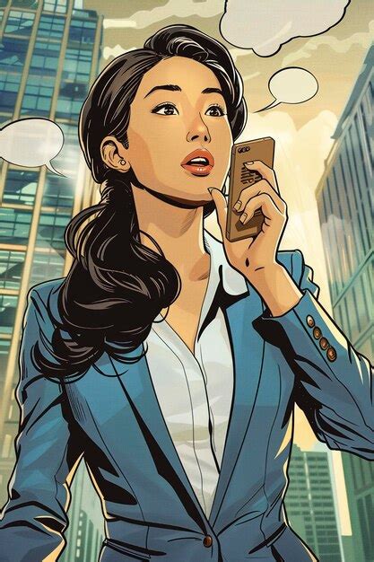 An Asian Businesswoman Using Voice Command On Smart Phone Premium Ai