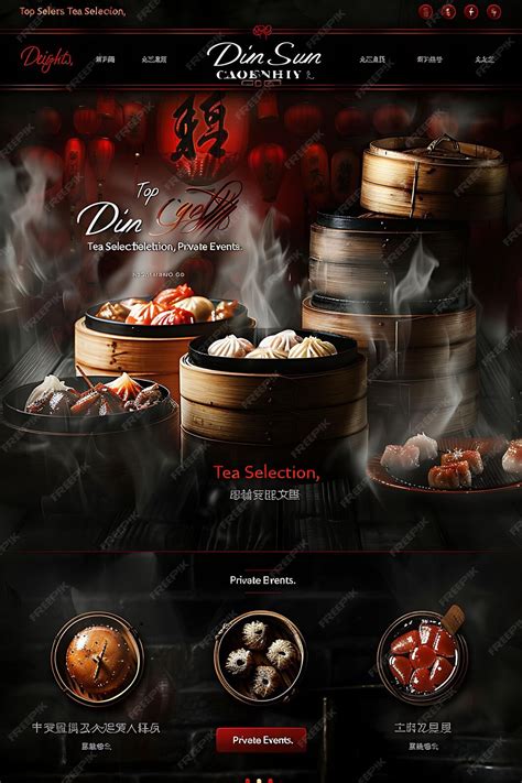 Dim Sum With Split Screen Layout And Parallax Scrolling For Chinese