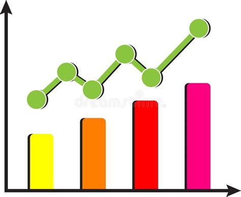 Illustration Of Value Increase Graph And Color Full Bars On White Background Stock Vector