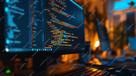 A Computer Monitor Displaying Lines Of Code Premium Ai Generated Image