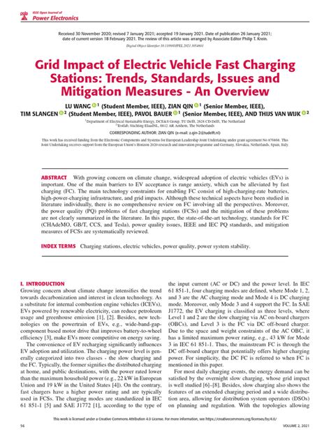 Wang2021grid Grid Impact Of Electric Vehicle Fast Charging Stations Trends