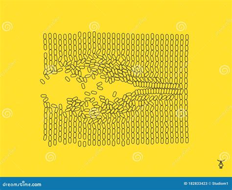 Irregular Array Or Matrix Of Random Ovals Background Breaking Down Into Small Fragments Stock