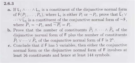 Solved A If L1Ln Is A Constituent Of The Disjunctive Chegg