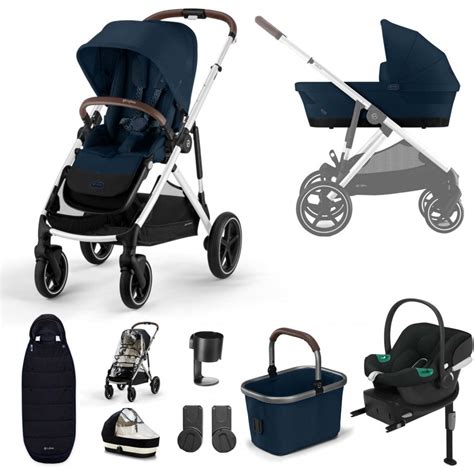 Cybex Gold Gazelle S Stroller 11 Piece Aton B2 I Size Bundle Ocean Blue