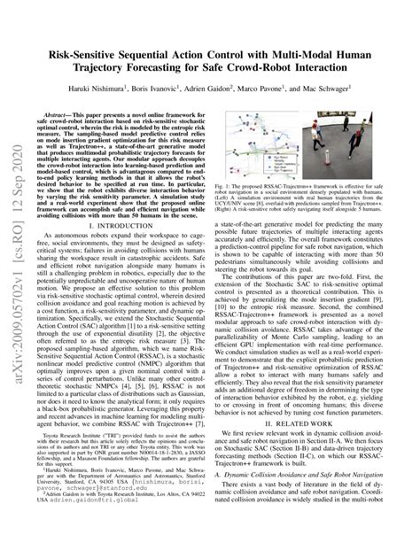 Risk Sensitive Sequential Action Control With Multi Modal Human Trajectory Forecasting For Safe