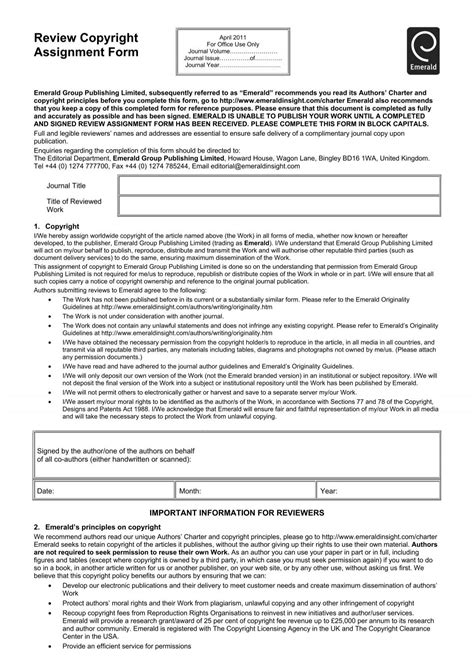 Review Copyright Assignment Form
