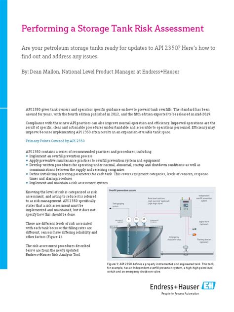 Api Performing A Storage Tank Risk Assessment V2 Pdf Risk Risk