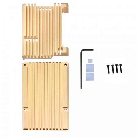 Aluminium Heatsink Case For Raspberry Pi 4 Gold Passive Cooling Silent Australia