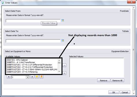 Crystal Reports Display More Than 1000 Records In A Dynamic Parameter
