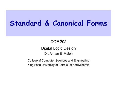 Ppt Standard And Canonical Forms Powerpoint Presentation Free Download Id 2660070