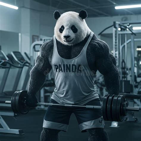 Muscular Panda Gym Workout Stock Illustrations 77 Muscular Panda Gym
