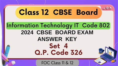 Previous Year 2024 Board Question Paper Solutions Class 12 Information Technology It Code 802