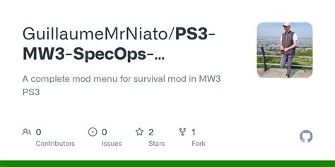 GitHub GuillaumeMrNiato PS3 MW3 SpecOps ModMenu A Complete Mod Menu For Survival Mod In MW3 PS3