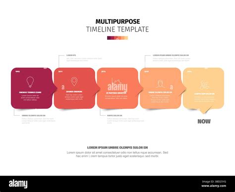 Modern Horizontal Timeline Template Infographic Design For Data