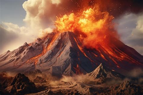 Premium Photo A Neural Network Simulated A Generic Volcano Eruption During The Day