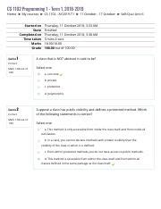 Self Quiz Unit 6 Pdf 10 11 2018 Self Quiz Unit 6 CS 1102 Programming 1 Term 1 2018 2019 Home